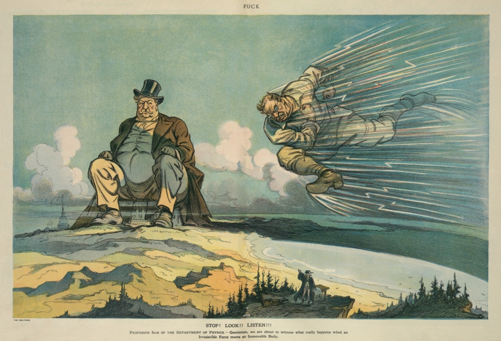 1912 President Election Cartoon. Theodore Roosevelt Charging At ...