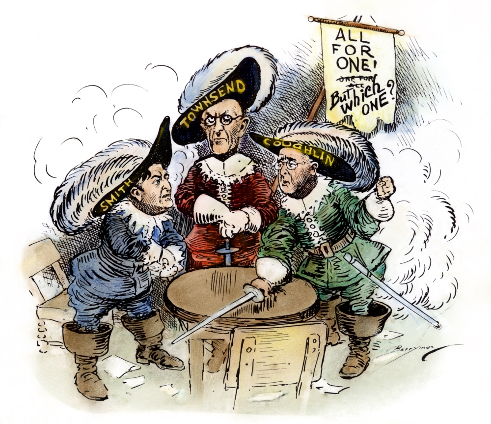 Cartoon: Union Party, 1936. /N'The Three Musketeers.' Contemporary ...